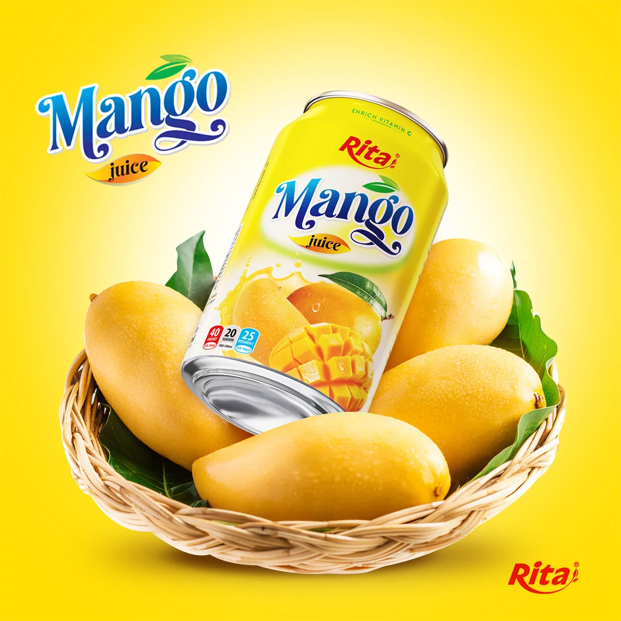 Mango Juice Drink 330ml Can Rita Brand - Beverage Manufacturer