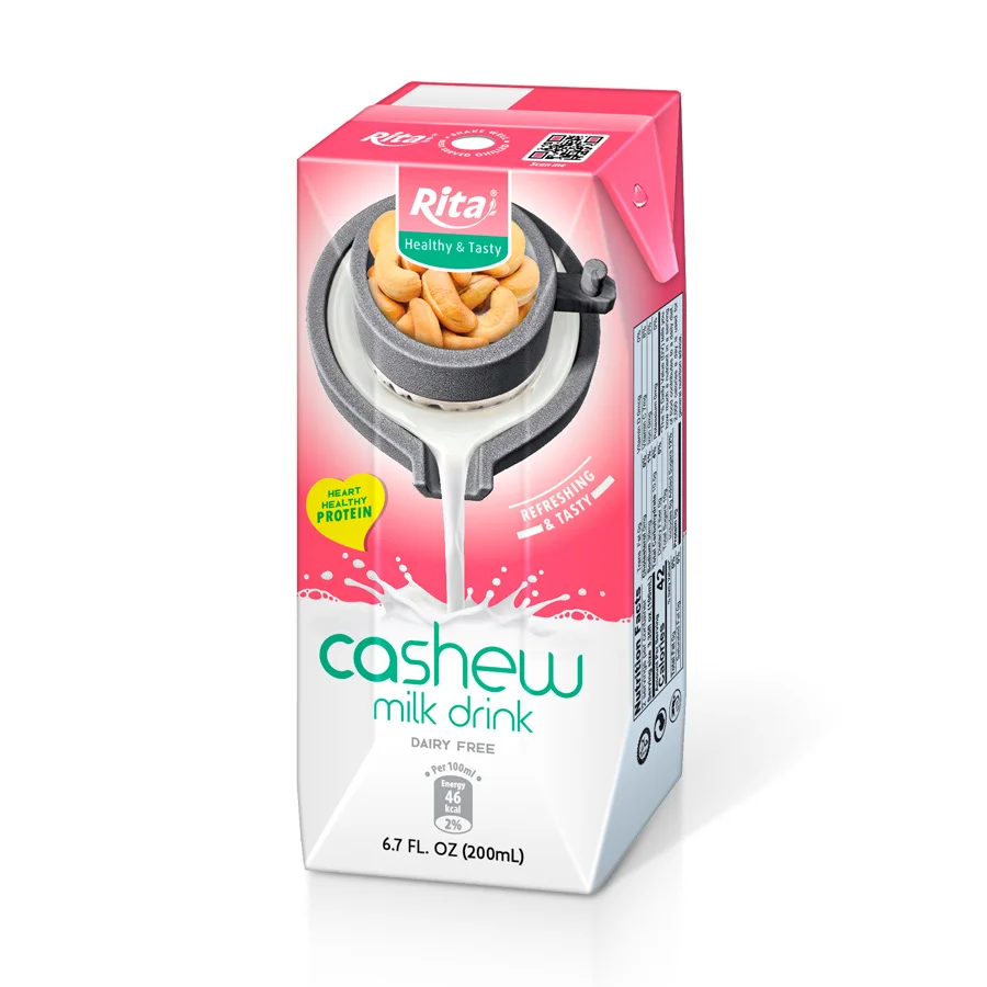 Cashew Milk Drink 200ml Paper Box Rita Brand - Beverage Manufacturer