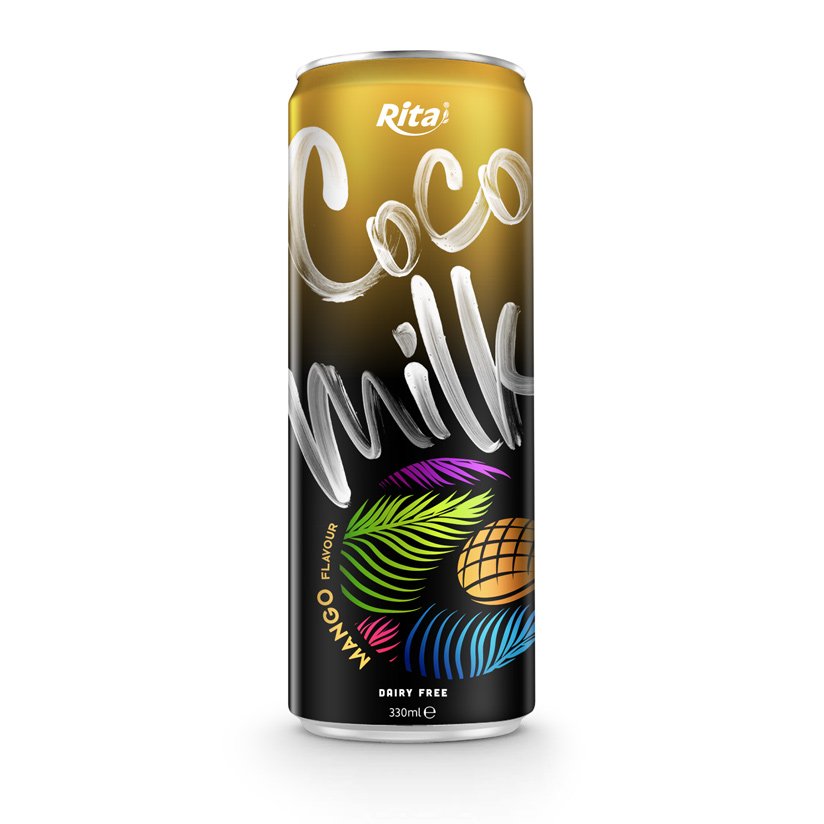 Coconut Milk With Mango Flavor 330ml Can Rita Brand - Beverage Manufacturer