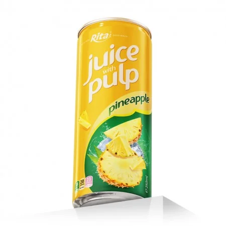 Pineapple Juice Drink With Pulp 250ml Slim Can - Beverage Manufacturer