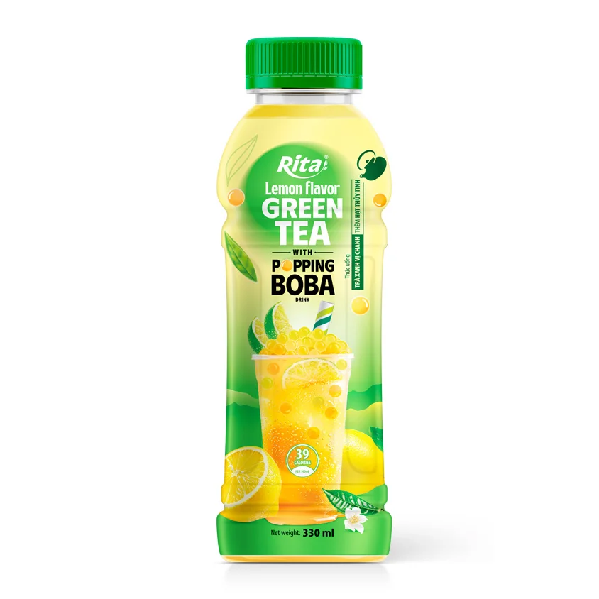 Rita Popping Boba Black Tea with Lemon Flavor 330ml Pet Bottle - Beverage Manufacturer