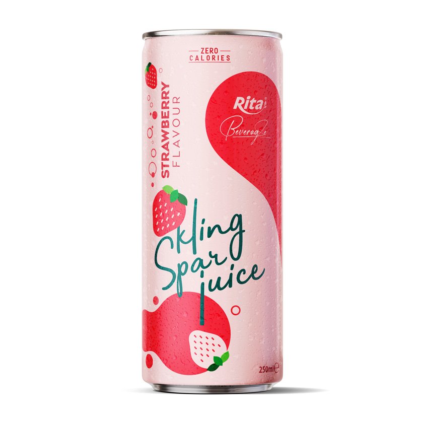 Strawberry Flavor Sparkling Water 250ml Alu Can - Beverage Manufacturer