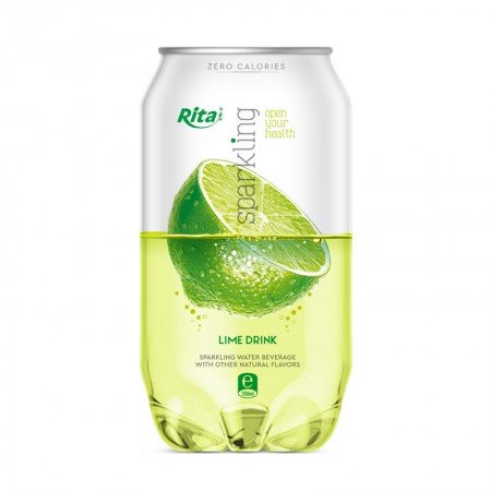 OEM Sparkling Water Lime Flavor 350ml Alu Can - Beverage Manufacturer