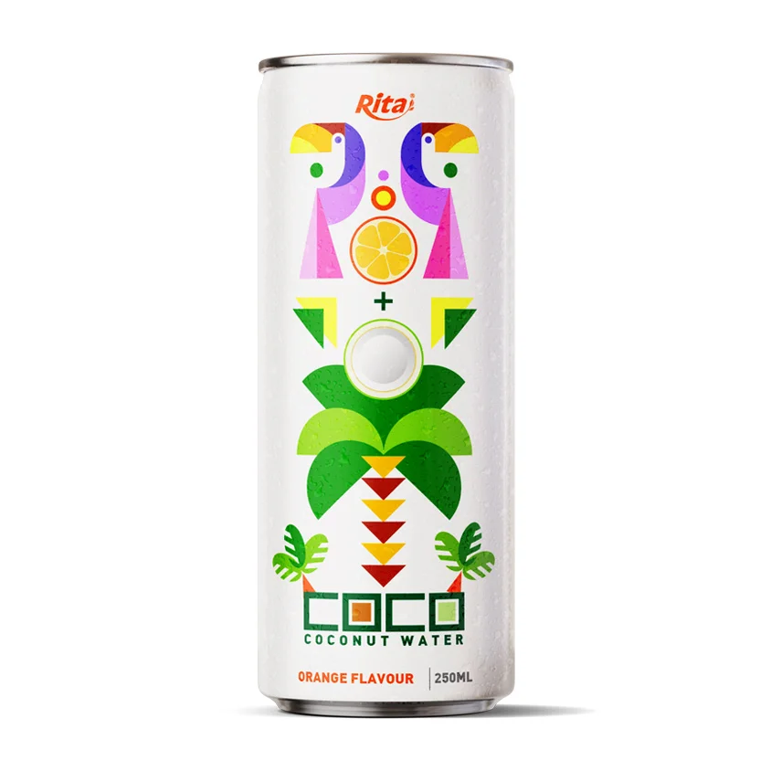 Coco Water With Orange Flavor 250ml Slim Can - Beverage Manufacturer