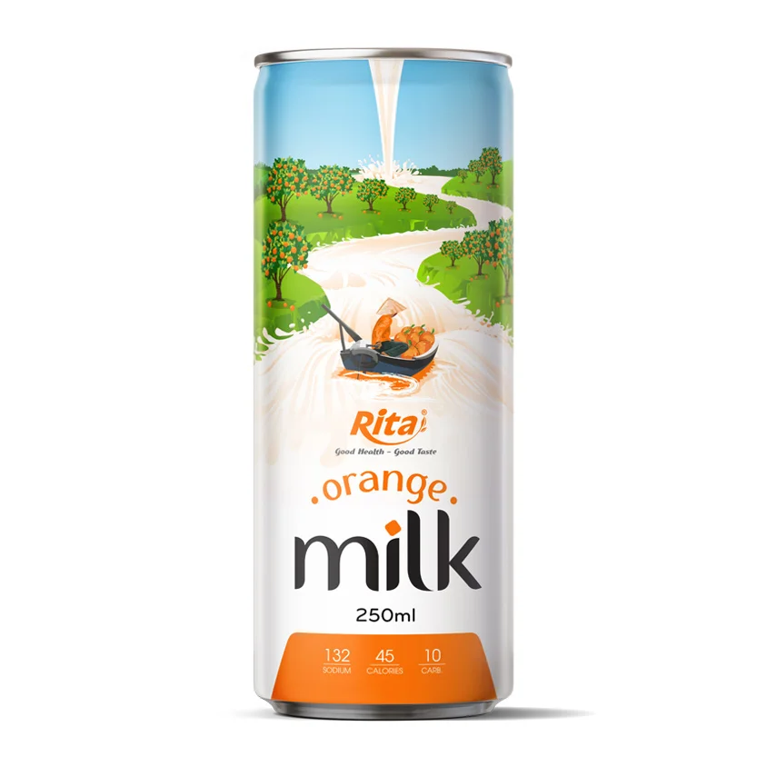 Orange Milk 250ml Slim Can Rita Brand - Beverage Manufacturer